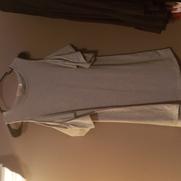 baluoke | Tops | Grey Flutter Coldshoulder Tee | Poshmark